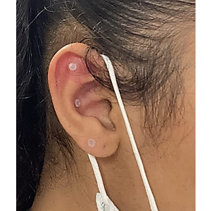 MODRSA 16g Clear Cartilage Earrings Stud Plastic Forward Helix Earring Clear Lip Rings Push on Plastic Medusa Labret Piercing Retainer Flat Labret Lip Retainers for Work Sports Surgery