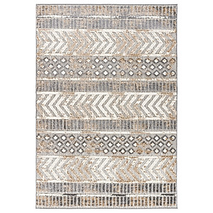 Rugshop Distressed Geometric Indoor/Outdoor Area Rug 7'10" x 10' Beige
