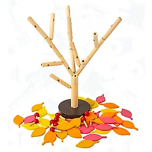 Carykon Early Childhood Education Building Blocks Wooden Assembling Tree Combination Boys and Girls DIY Disassembly Combination Puzzles Educational Toys Home Office Decoration(Yellow)-3 Yrs+