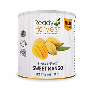 Ready Harvest Freeze-Dried Mango Freeze-Dried Fruit, Freeze-Dried Food Gluten Free Snacks, Fruit Snacks, Canned Food, Bug Out Bag Camping Essentials, Veggie Snacks #10 Can, 25-Year Shelf Life 397g