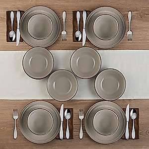 Pfaltzgraff Easton 12 Piece Dinnerware Set, Service For 4, Taupe