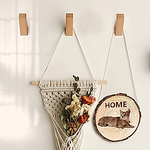 OHIYO Wood Wall Hooks 2 Pack Natural Wooden Hooks Wall Mounted Coat Hooks for Wall Natural Hat Hooks Heavy Duty Wall Hooks for Hanging Hat & Bag & Coat Decorative Hooks Wall Towel Hooks(Beech Wood)