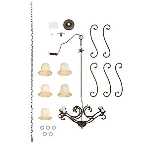 Kichler Camerena 31.25" 5 Light Chandelier with White Scavo with Light Umber Inside Tint Olde Bronze®