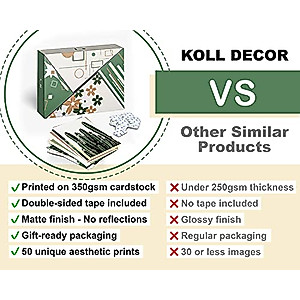 KOLL DECOR Green Picture Collage Kit for wall Aesthetic - 50 Set 4''x6'' Prints Boho Collage Kit Plant Room Decoration Green Wall Collage Kit for Teen Girls