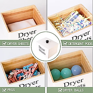 Dryer Sheet Holder, Dryer Sheet Dispenser, Wood Dryer Sheet Container Box For Laundry Room, Rustic Dryer with Lid, Farmhouse Home Decor Organizer,Fabric Softener Storage Bin