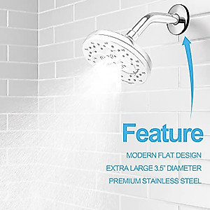 Shower Escutcheon Plate, Shower Flange Cover - Modern Shower Arm Flange 3.5” Extra Large | Universal Escutcheon Brushed Stainless Steel Replacement Cover Plate, Fits Standard 1/2" shower Pipes