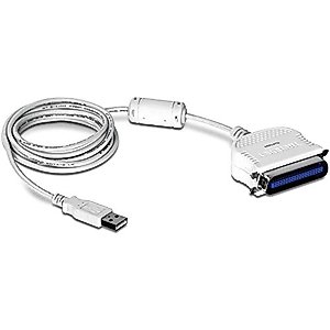 TRENDnet USB to Parallel 1284 Converter Cable, TU-P1284, USB 1.1/2.0/3.0, Windows 10/8.1/8/7, Mac OS X 10.6-10.9, 2 m (6.6 ft) Length, Connect Parallel Port Printers to a USB Port, Plug & Play