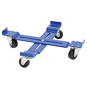 Vestil Drum-X-H Steel Mobile Drum Dolly-Adjustable with Hard Rubber Wheels 25-7/8 in. x 25-7/8 in. 5-5/16 in. 1000 Lb. Capacity Blue