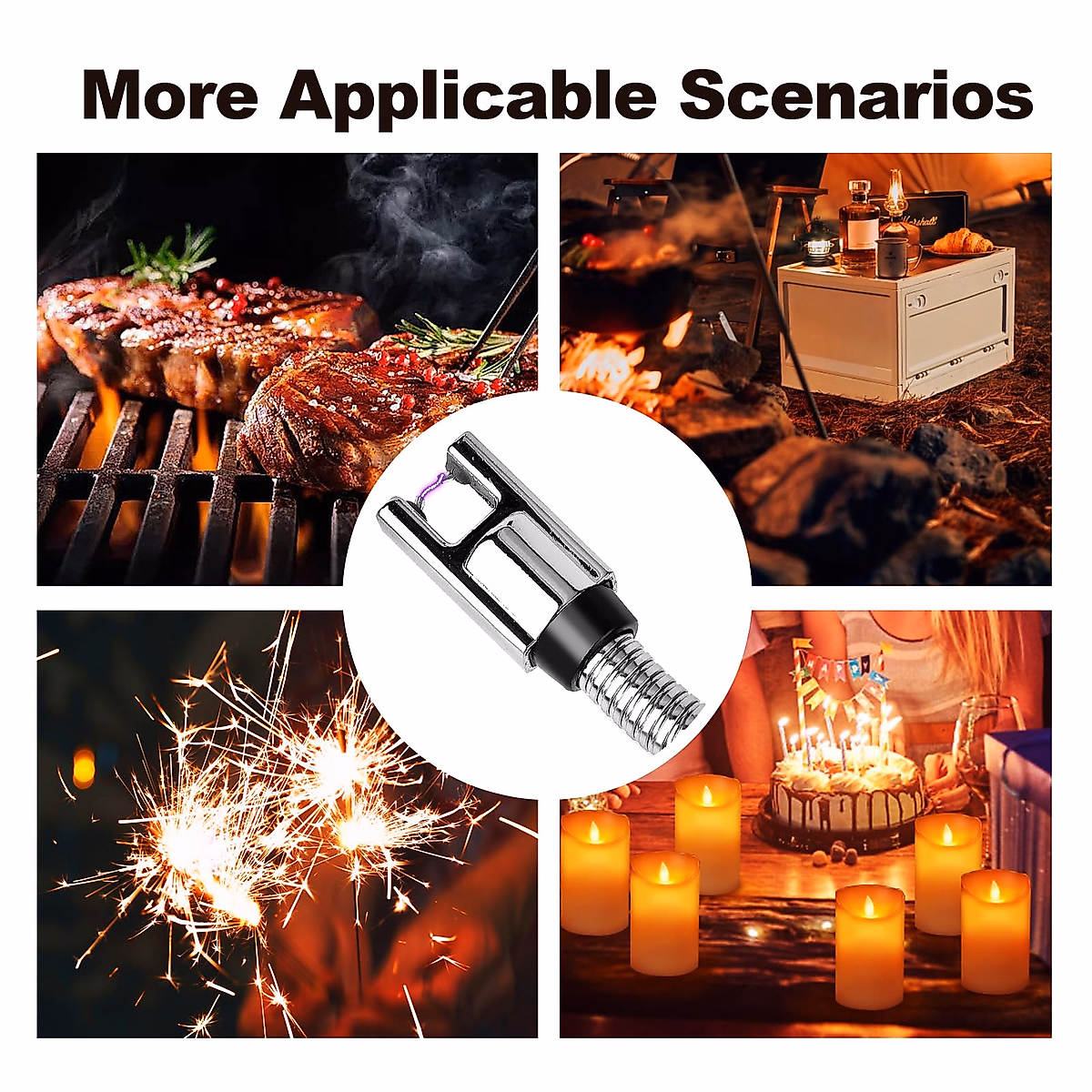 2 Pack Electric Candle Lighter, Cool Rechargeable, Plasma,Arc, Grill,USB,Windproof, Flameless, with Flexible Neck Lighters. Ideal for Candles,BBQs,camping,kitchen,fireplace,Fireworks, etc.