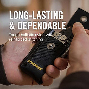 LEATHERMAN, Premium Nylon Snap Sheath with Pockets, Fits 4" to 4.5” Multi-Tools, Black, Large