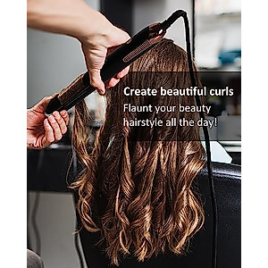 Hair Straightener and Curler 2 in 1 Curling Iron, 360° Airflow Styler Curling Iron Dual Voltage, Ceramic Hair Curler for Short Hair