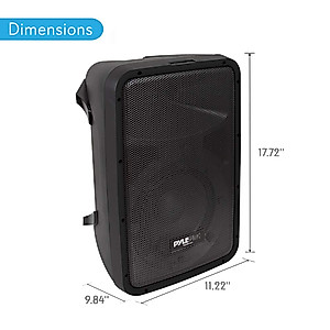 Pyle PA Speaker DJ Mixer Bundle - 300 W Portable Wireless Bluetooth Sound System w/ USB SD XLR 1/4" RCA Inputs - Dual Speaker, Mixer, Microphone, Stand, Cable - Home/Outdoor Party - PPHP28AMX,Black
