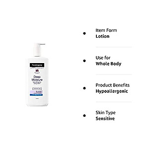 Neutrogena Norwegian Formula Deep Moisture Hypoallergenic Body Lotion For Dry Skin - (13.5oz or 400ml)
