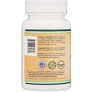 DIM Supplement for Women and Men (Diindolylmethane Estrogen Blocking Supplement, Hormonal Acne Treatment, Hormone Balance for Women) 400mg Servings, 200mg Per Capsule, 60 Capsules by Double Wood