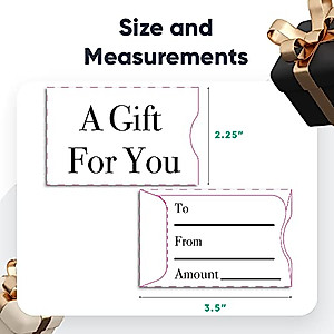 Swipe It Gift Card Holder Sleeves Paper 50 Pack Bulk for Christmas, Holiday, Birthday, Fathers Day, Housewarming, Wedding, Anniversary, Baby Shower, Spa, A Gift for You, White