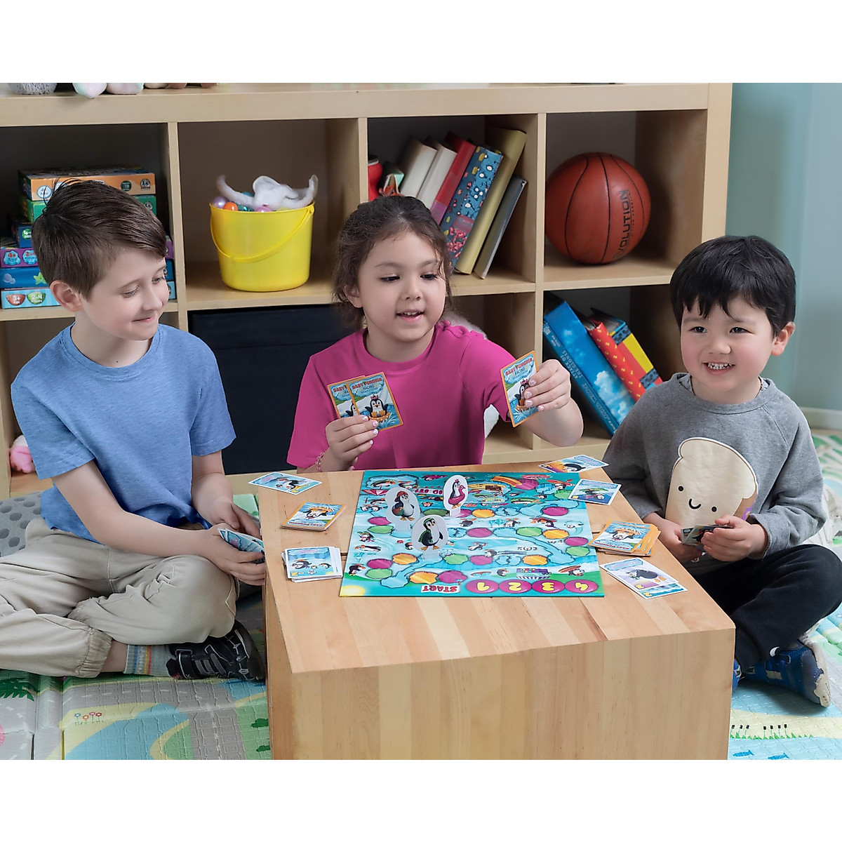 Jumping High Fives Baby Penguin Racing Board Game - Snowy Penguin Race Game for 2-4 Kids Ages 4 and Up, Children Learn New Skills While Sliding Down The Iceberg to Reach The Polar Party
