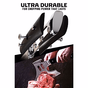 Dalstrong Meat Chopper Axe - 8 inch - Heavy-Duty Giftable Butcher Cleaver Knife - The Punisher - Gladiator Series Elite R - Black G10 Handle - Stand and Sheath