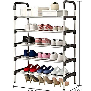 5 Tiers Antirust Stainless Steel Stand Shoe Racks Kids Organizers