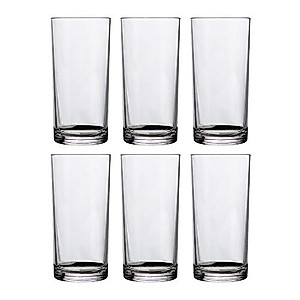 US Acrylic Classic 16 ounce Premium Quality Plastic Water Tumblers in Clear | Set of 6 Drinking Cups | Reusable, BPA-free, Made in the USA, Top-rack Dishwasher Safe