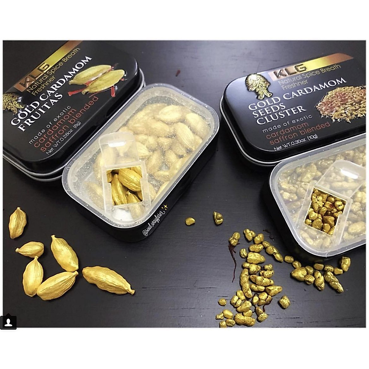 4pk Gold Cardamom Seeds Cluster 10 Gram Natural Spice Breath Freshener