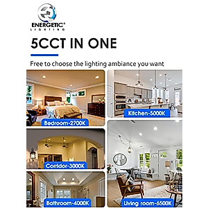 12 Pack 5CCT Ultra-Thin LED Recessed Lighting 6 Inch, Downlight with Junction Box, 2700K/3000K/4000K/5000K/6500K Selectable, 12W 110W Eqv, Dimmable Wafer Lights, 1050LM Canless LED Recessed Light, ETL