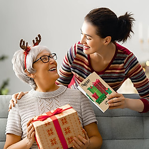 ZICOTO Beautiful Christmas Cards Set of 24 - Incl. Bulk Envelopes, Matching Stickers And Storage Box - Perfect to Send Warm Holiday Wishes to Friends and Family