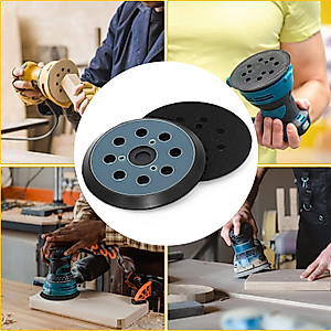 5 Inch 8 Hole Replacement Sander Pad, 4 Pack Hook and Loop Sander Replacement Sanding Pad Compatible with Makita BO5010, BO5030K, BO5031K, BO5041K Sanders