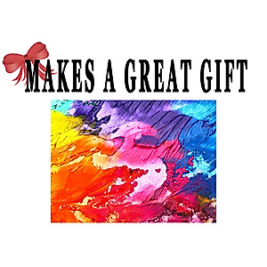 Multicolored Rainbow Pattern Textured Marble Abstract Art Kitchen Glass Cutting Board Modern Decorative Gift Wavy Contrast Design