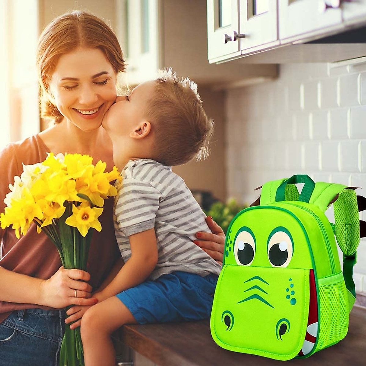 AGSDON Toddler Backpack with Leash, 9.5" Kids Butterfly Safety Leashes Removable Tether bookbag