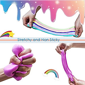 inksbui Butter Slime Kit 34 Packed Two-Toned Colorful Slime, Stress Relief Toys, Party Favors for Kids Girl Boys Kids 6 7 8 9 10 11 12