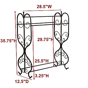 Kings Brand Furniture - Fannin Free Standing 3 Tier Metal Towel Rack Stand, Pewter