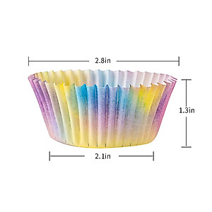 Barry's Home Aurora Cupcake Liners Standard Size, No Smell Rainbow Cupcake Wrappers, Paper Grease Proof Baking Cups, Pack of 192 (Rainbow)