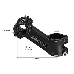 25.4 stem 90mm 35 Degree FOMTOR Bike Handlebar Stem Riser MTB Stem for Mountain Bike Road Bike BMX MTB