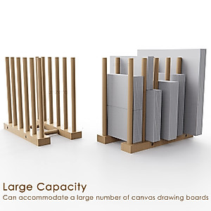 UNZERO Art Storage Rack, Art Drying Rack, Wood Storage Stand for Canvas Boards, Panel, Frame, Drawing Board, Printed Matter, Paper Pad, Backing Plate (8.3" D x 15" W x 13.7" H)