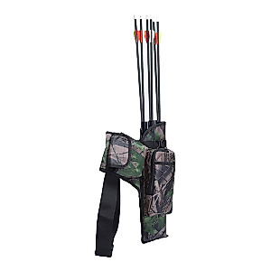 UNISTRENGH Back Hip Archery Quiver Holder 3 Tube Camo Archery Arrow Quiver Holder for Hunting Training with Carry Bag for 24-30 Arrows