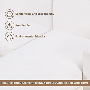 Olodumare Convertible Sectional Sofa, L Shaped Couch with Reversible Chaise for Small Space, 3 Seat Sofa with USB Port, Linen Fabric, for Living Room, Office, Apartment, Beige