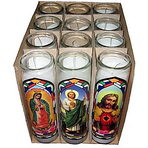 Sanctuary Series Assorted Saints Religious Candle, White, 12pk