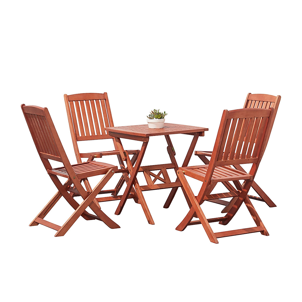 VIFAH V03SET2 Outdoor Wood 5-Piece Dining Set