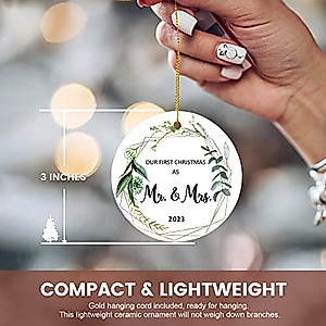 First Christmas Married Ornament 2023, Wedding Gifts for Couple, Our First Christmas as Mr Mrs Gifts, Bridal Shower Gift, Just Married Ornaments, 1st Year Wedding Ornament for Newlywed