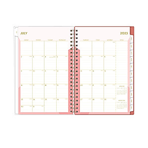 Blue Sky 2023-2024 Academic Year Weekly and Monthly Planner, 5" x 8", Flexible Cover, Wirebound, Cali Pink (130621-A24)