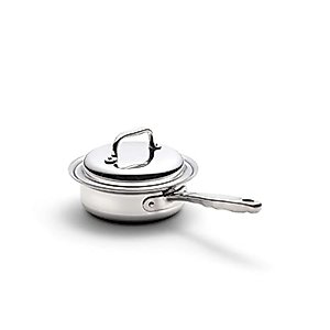 360 Stainless Steel Sauce Pan with Lid, Handcrafted in the USA, Surgical Grade Stainless Steel Saucepan, Induction Cookware, Waterless Cookware, Dishwasher Safe, Oven Safe, Professional Grade. 1 Quart