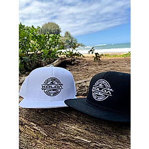 Joe's USA Koloa Surf Thruster Logo Mesh Back Trucker Hat in Black with White Logo