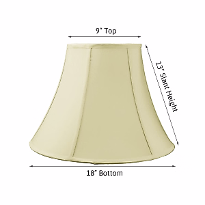 9x18x13.5 Egg Shell Shantung Bell Lampshade with Brass Spider Fitter - Perfect for Table and Floor Lamps - Large, Egg Shell