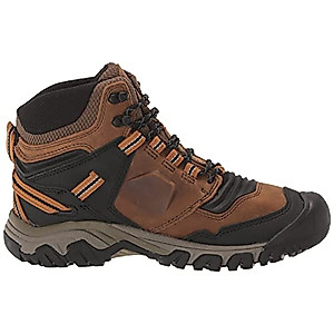 KEEN Men's Ridge Flex Mid Height Waterproof Hiking Boots, Bison/Golden Brown, 11.5 Wide