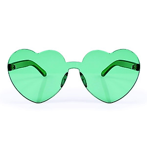 FEISEDY Thick Heart Sunglasses Rimless Heart Shaped Sun Glasses Women Fashion Love Glasses B2419
