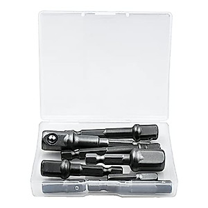 8 Pcs Drill Bit Adapter Impact Grade Socket Adapter Set Hex Shank Drill Nut Driver Bit Set Sizes 1/4", 3/8", 1/2-Inch for Screwdriver, Cordless Drill, Power Drill