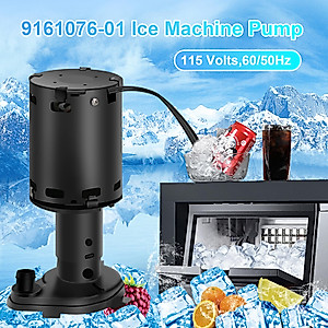 9161076-01 Water Pump 115 Volt 1550RPM ice machine Pump，Replacement ice maker water pump for GPP-1MH-1P and 803338. Compatible with ICE-O-Matic Models C20, C30, C40, EC300, ICE0250 and more