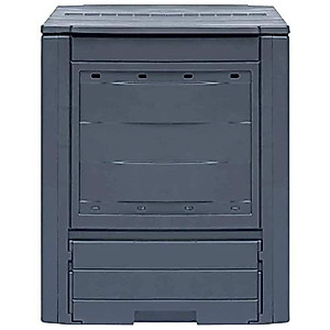 vidaXL Garden Composter Fertiliser Container Compost Waste Bin Waste Box Trash Can Weather Resistant Durable Plastic Brown 79.3 gal 300l