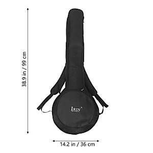 Banjo Gig Bag Banjo Case: Black Kmise Carrying Gig Bag Interior Padded Hardshell for String Full Size Resonator Banjos