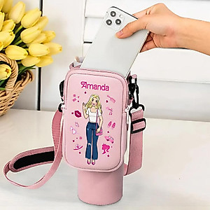 Gossby Personalized Custom 40oz Tumbler Pouch Ver 2 - Curvy Stainless Steel Cup Reusable Insulated Coffee Mug,Keep Hot/Cold,Travel Water Bottle with Holder for Travel Home, Office